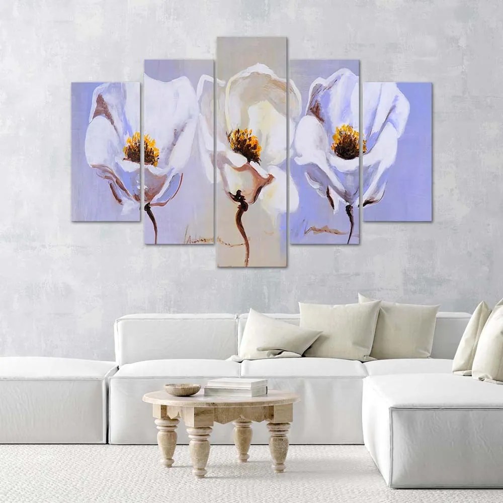 Gario Obraz na plátně Tři květiny - 5 dílný Rozměry: 100 x 70 cm