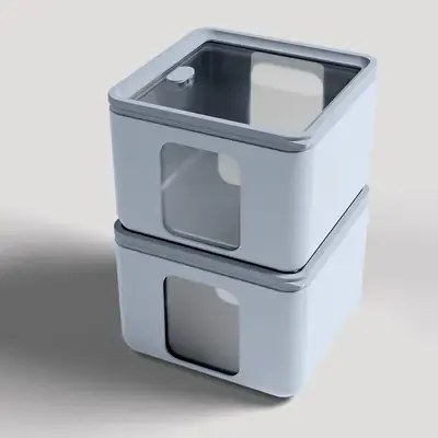 BLIMPLUS Dóza na potraviny Peek Box Quadro Dolphin / 2,6 l / Polypropy