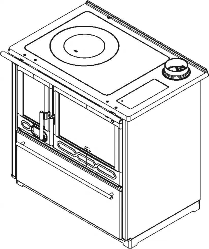 PLAMEN Sporák na tuhá paliva 850 GLAS - P bílý