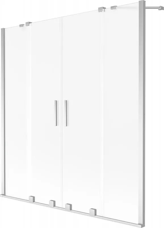 Mexen, Mexen Velar Duo parawan nawannowy 2-skrzydłowy rozsuwany 160 x 150 cm, szron, chrom - 896-160-000-32-01