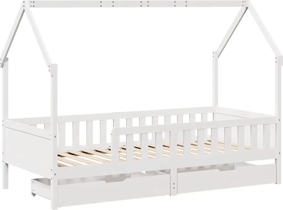 Dětská postel se zásuvkami 90 x 200 cm masivní borové dřevo 3302033