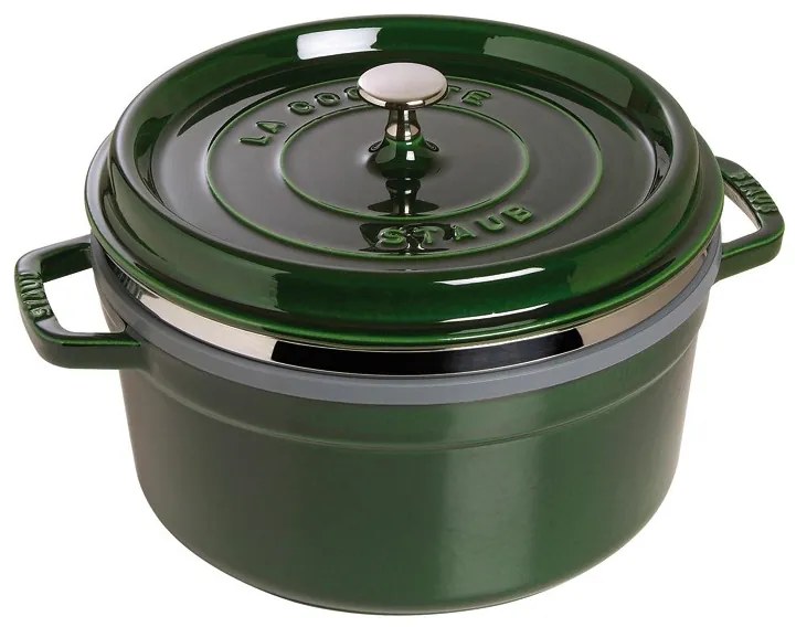 Staub Hrnec kulatý 26 cm/5,0 l - s napařovací vložkou - bazalková