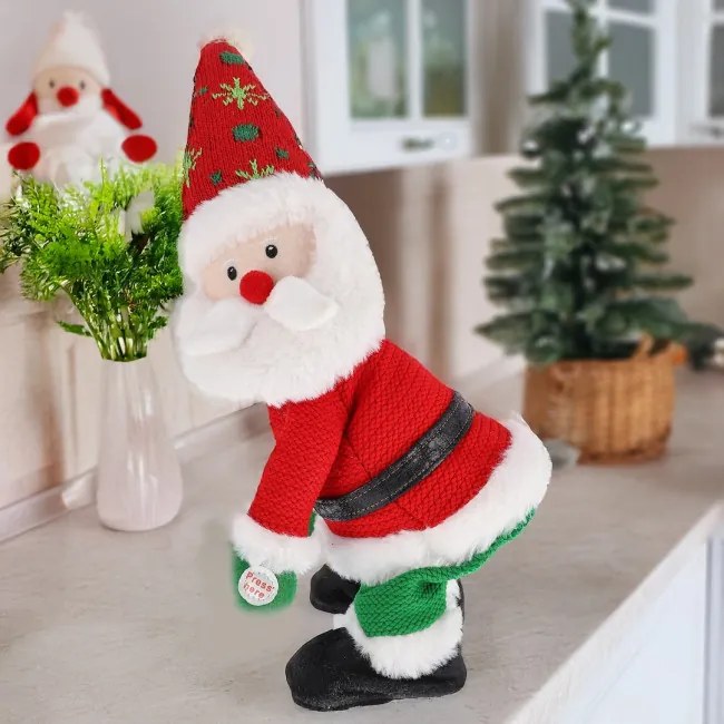 Vánoční dekorace Santa Claus zelená / červená 40 cm