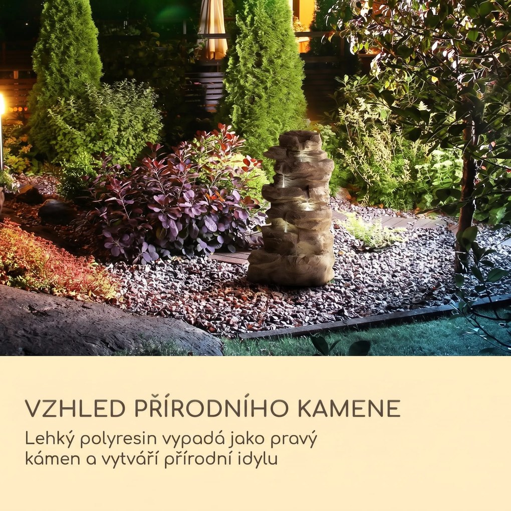 Blumfeldt Stonehenge XL, solární fontána, LED osvětlení, polyresin, lithium-iontová baterie