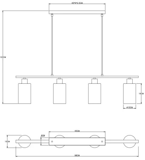 Globo 15465-4H - Lustr na lanku HADERA 4xE27/60W/230V