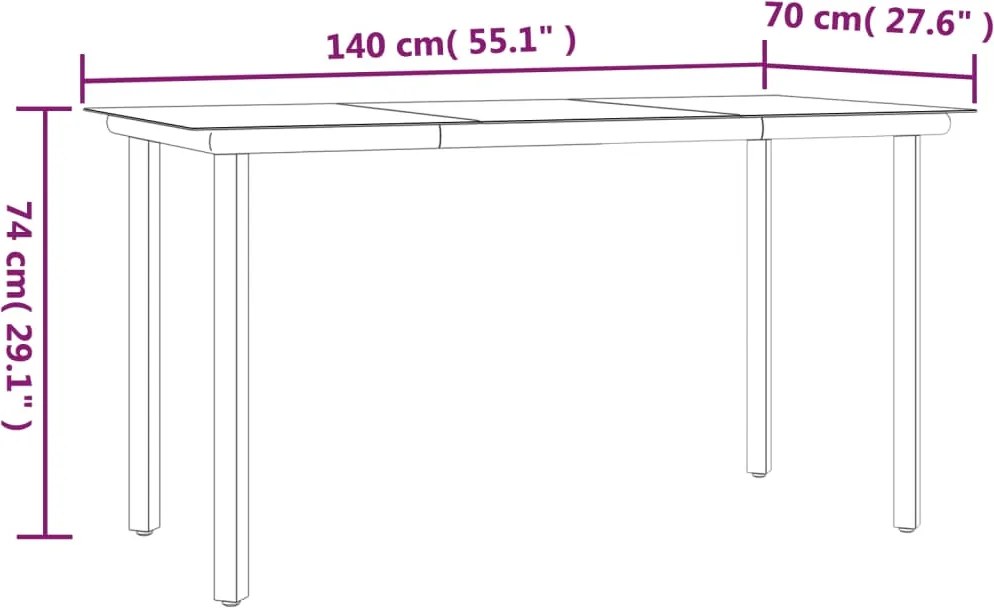 7dílný zahradní jídelní set černý ocel a textilen 3200693