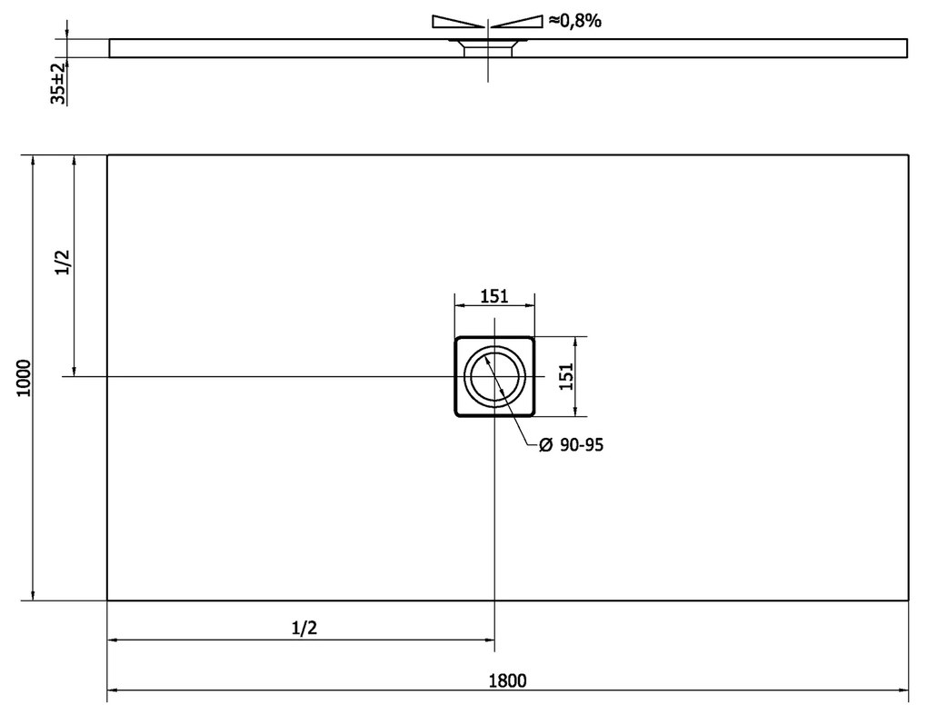 Polysan FLEXIA vanička z litého mramoru 180x100x3,5 cm, 72917