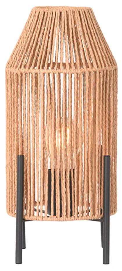 LABEL51 Stolní lampa Ibiza - černé mangové dřevo