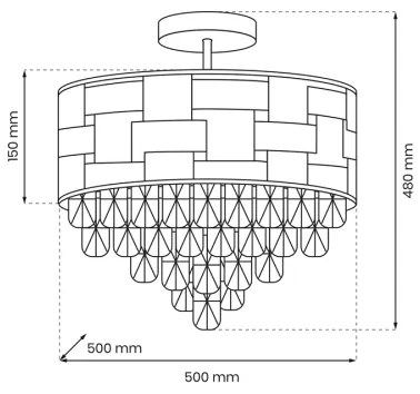 Lustr na tyči LUXURIA 9xE14/40W/230V zlatá