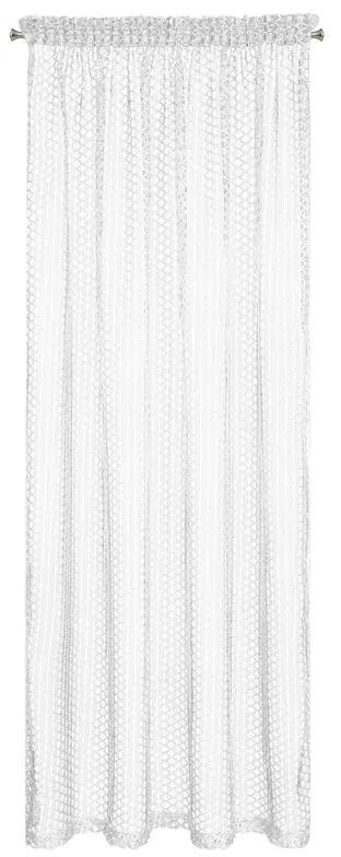Bílá záclona na pásce AIDEN 140x270 cm