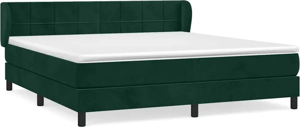 Box spring postel s matrací tmavě zelená 180x200 cm samet 3127508