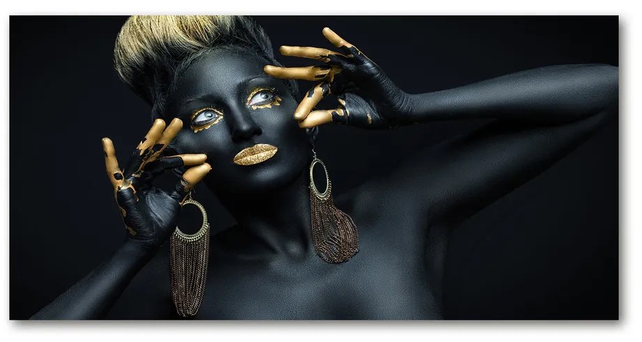 Wallmuralia Foto obraz akrylový do obýváku Žena v černém 140x70 cm