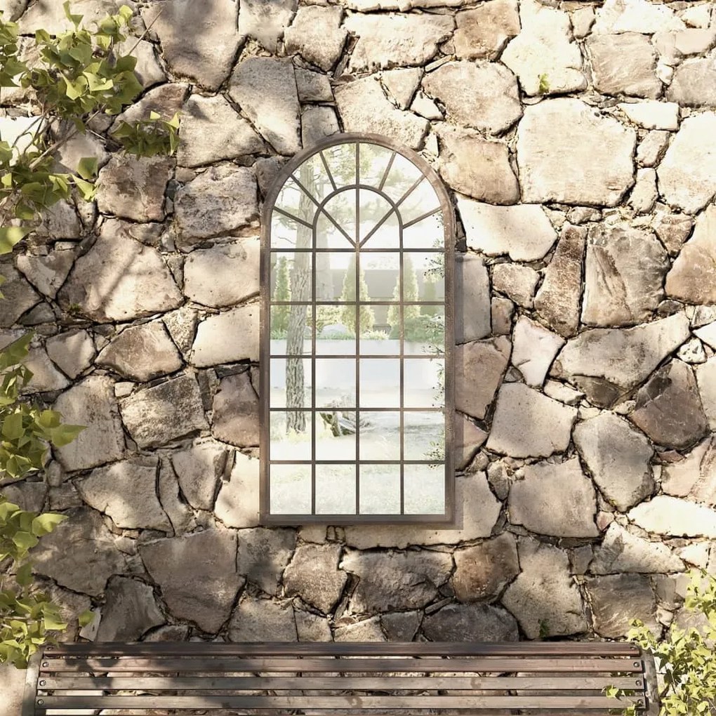 Zahradní zrcadlo pískové 90 x 45 cm železo do exteriéru 318347