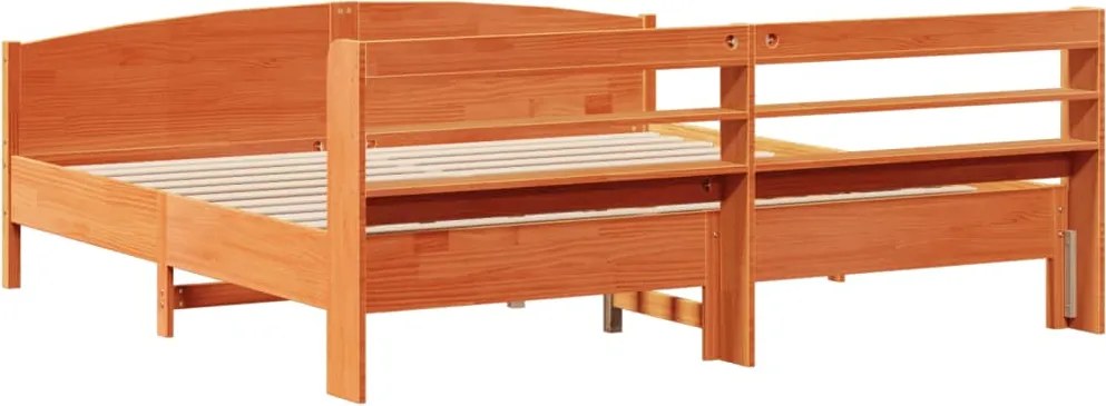 Postel bez matrace voskově hnědá 200 x 200 cm masivní borovice 3306956