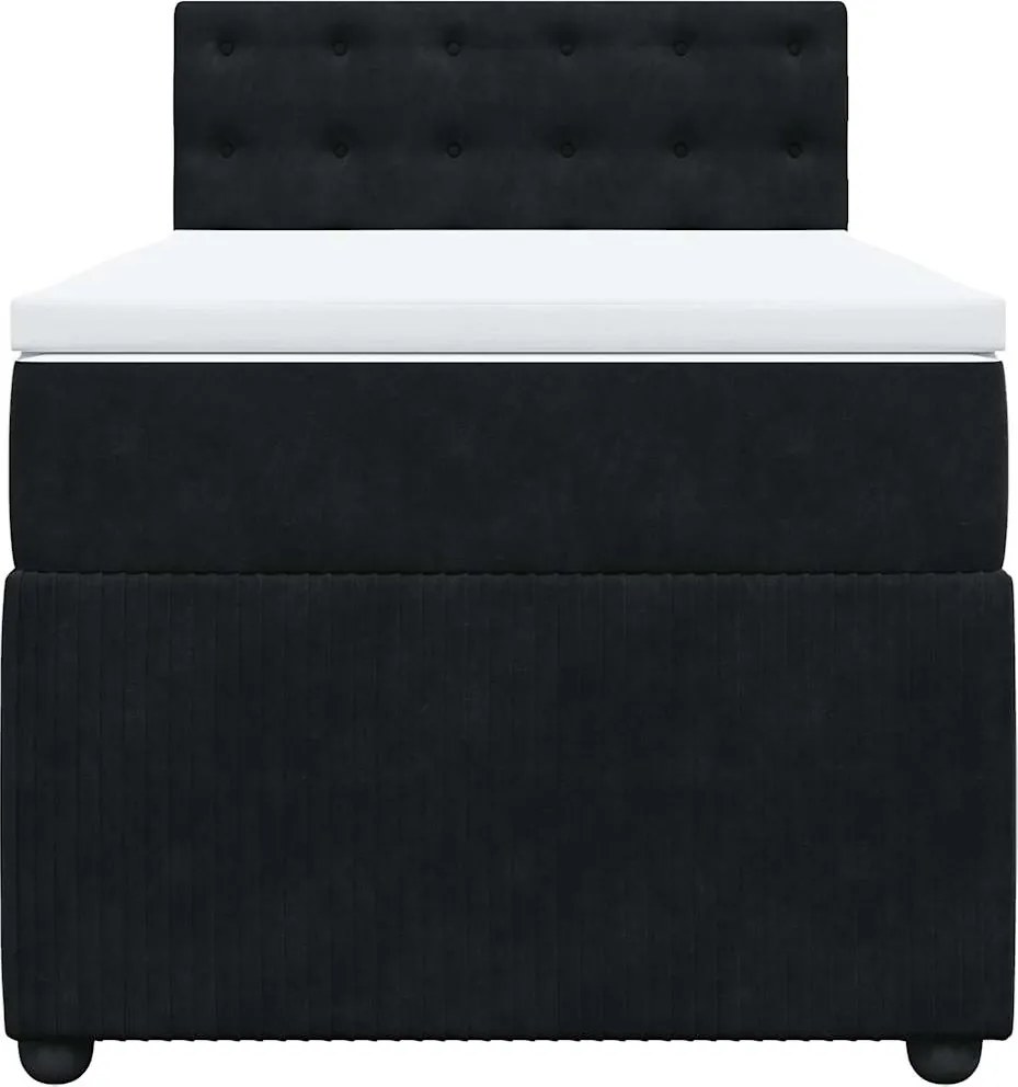 Box spring postel s matrací černá 100x200 cm samet 3289976