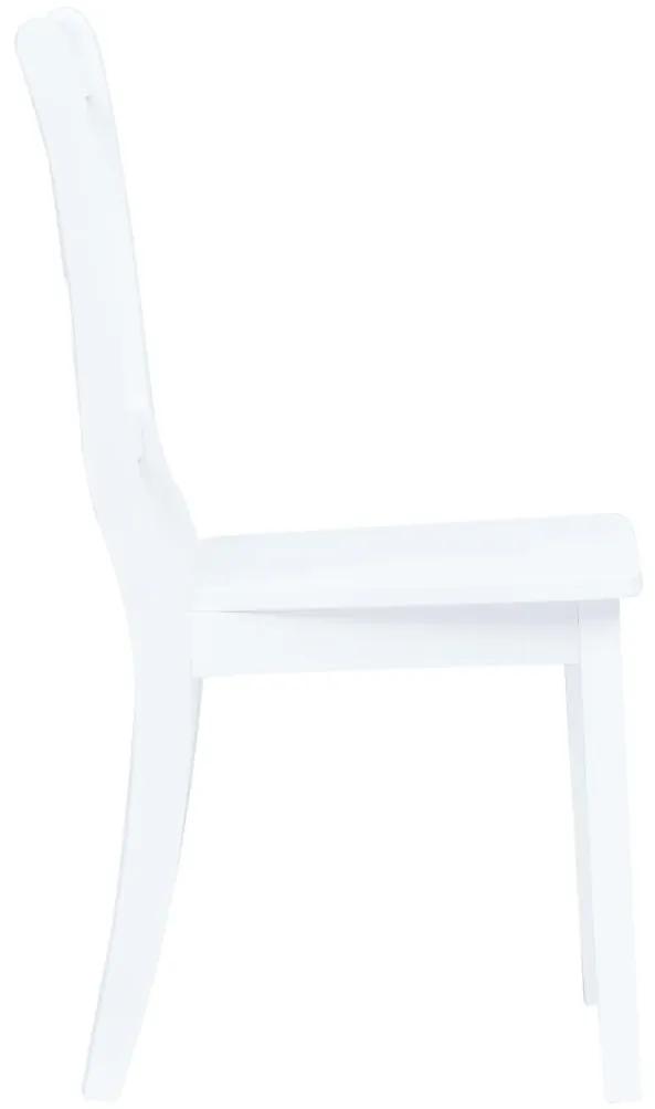 Jídelní židle 2 ks bílé masivní kaučukovník - Default Title