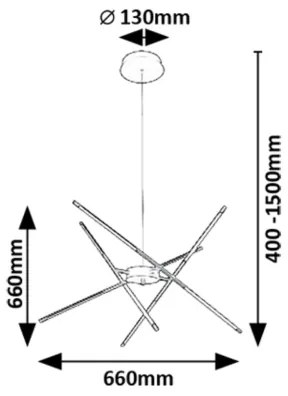 Rabalux 72338 - LED Lustr na lanku HENLI2 LED/40W/230V 3000K černá