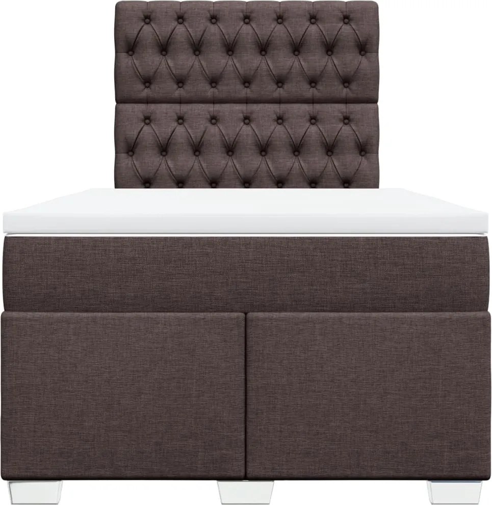 Box spring postel s matrací tmavě hnědá 120x190 cm textil 3292737