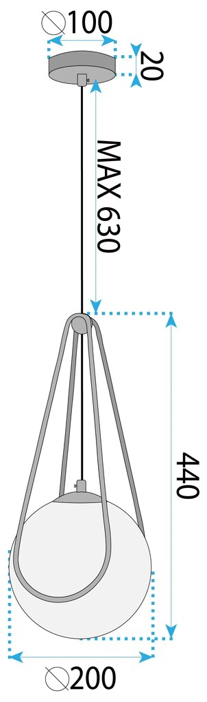 Toolight Závěsné osvětlení Modern D33 APP1792-1CP 20cm černé