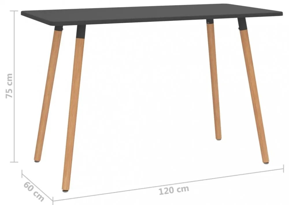 Jídelní set 6+1 buk / umělá kůže / plast Dekorhome Černá / bílá