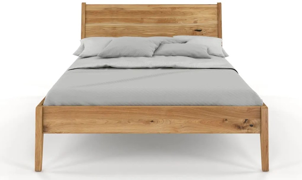 Dubová postel Radom - bezbarvý olej  , Dub přírodní, 140x200 cm