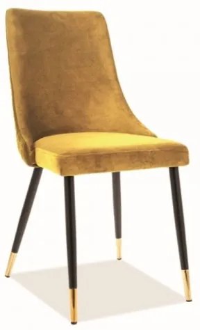 Jídelní židle Piano Velvet žlutá