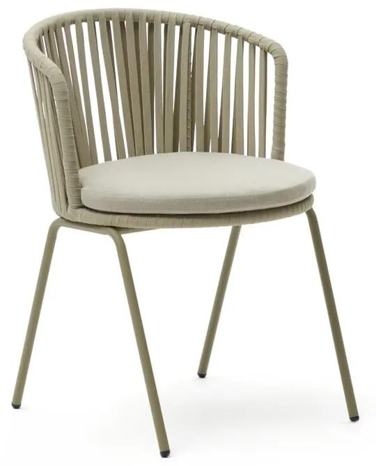 Béžová kovová zahradní židle Saconca – Kave Home