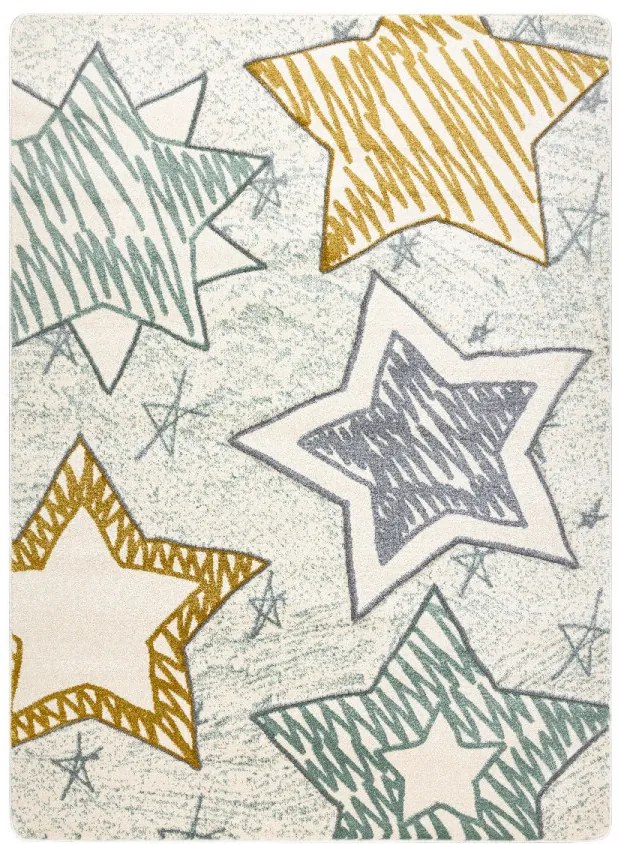 Hans Home | Dětský kusový koberec Petit Stars green - 140x190