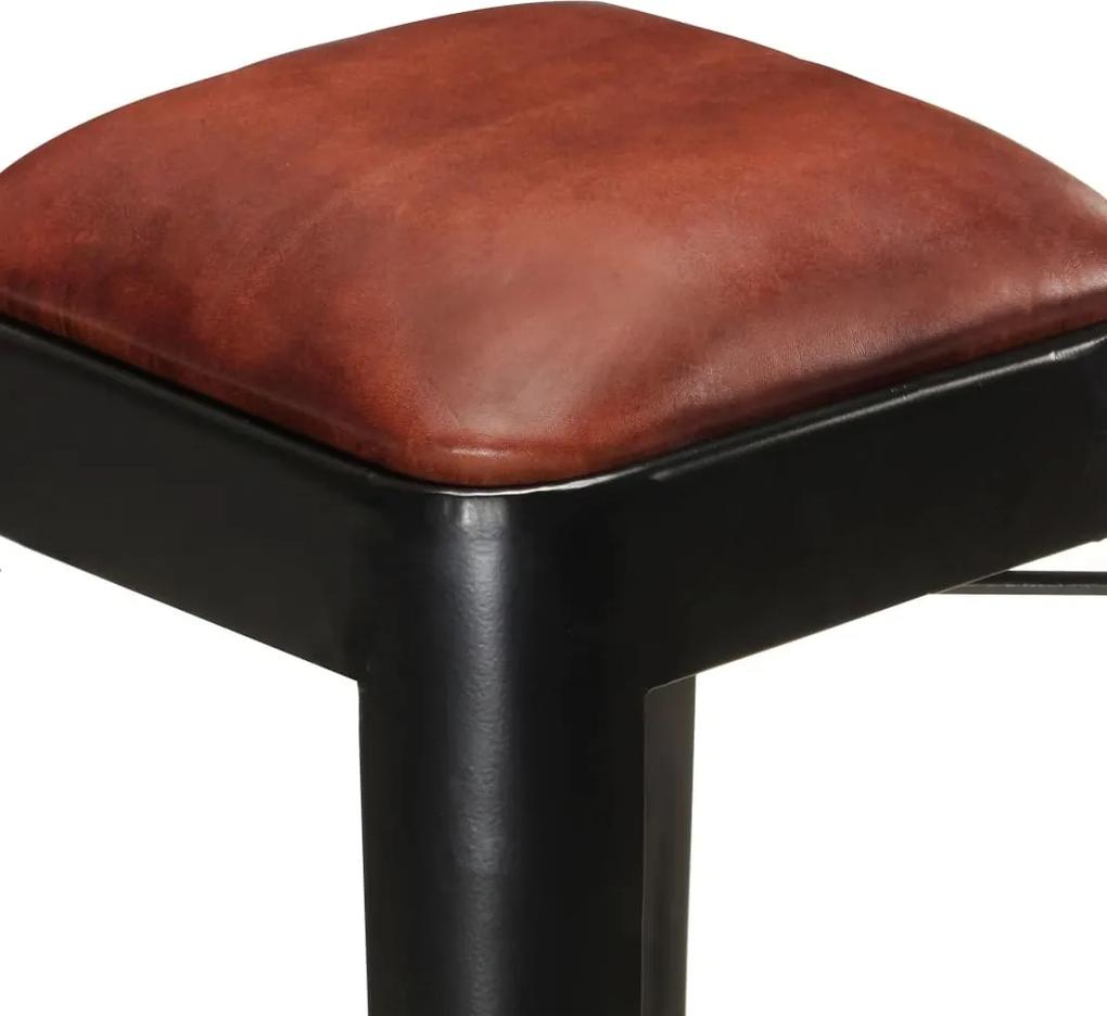 vidaXL Barové stoličky 2 ks pravá kůže [286127] Barva: Černá