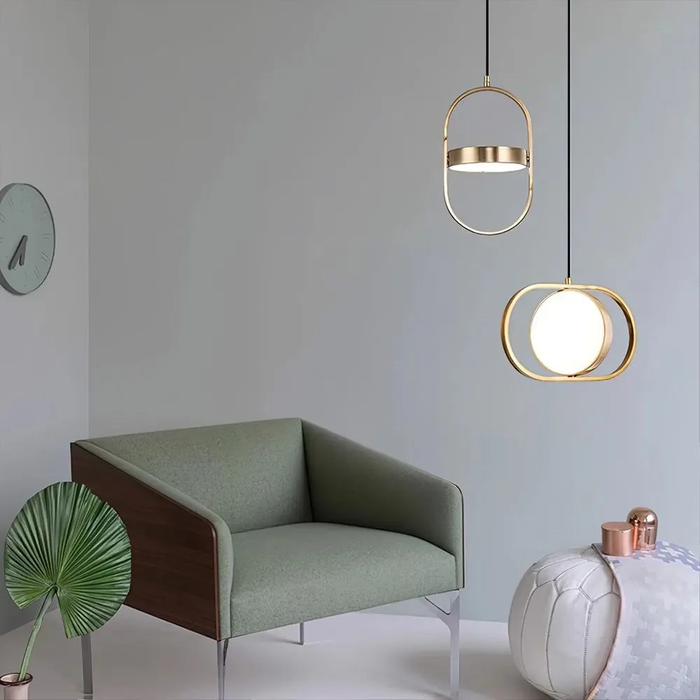Toolight Toolight, LED závěsné osvětlení, 18W, 4000K, APP1555-CP, zlatá lesklá, OSW-05664