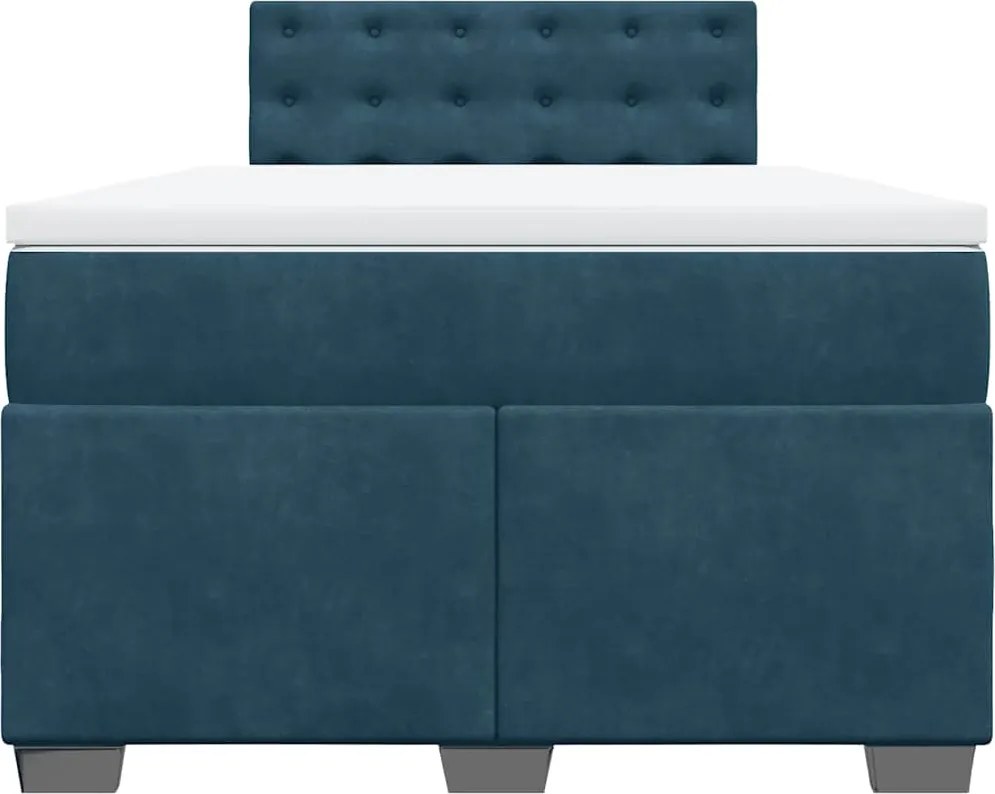 Box spring postel s matrací tmavě modrá 120 x 200 cm samet 3286298