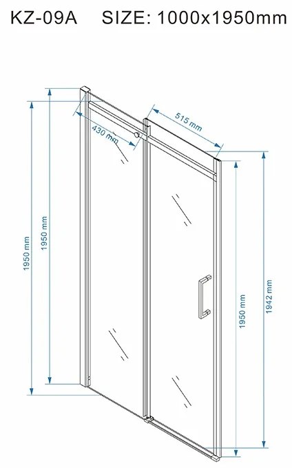 BPS-koupelny Posuvné sprchové dveře HYD-PD09A 100 zlatá/transparent pro instalaci do niky - bez vaničky