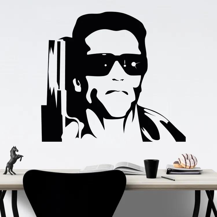 Arnold Schwarzenegger Terminátor - vinylová samolepka na zeď 110x100cm