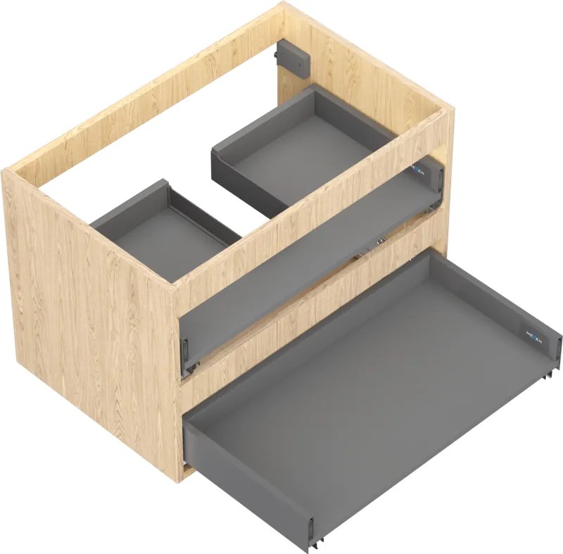 Mexen Box-A, závěsná skříňka 70 cm, 2 zásuvky, dub, 91AX0-0700-470-2-81