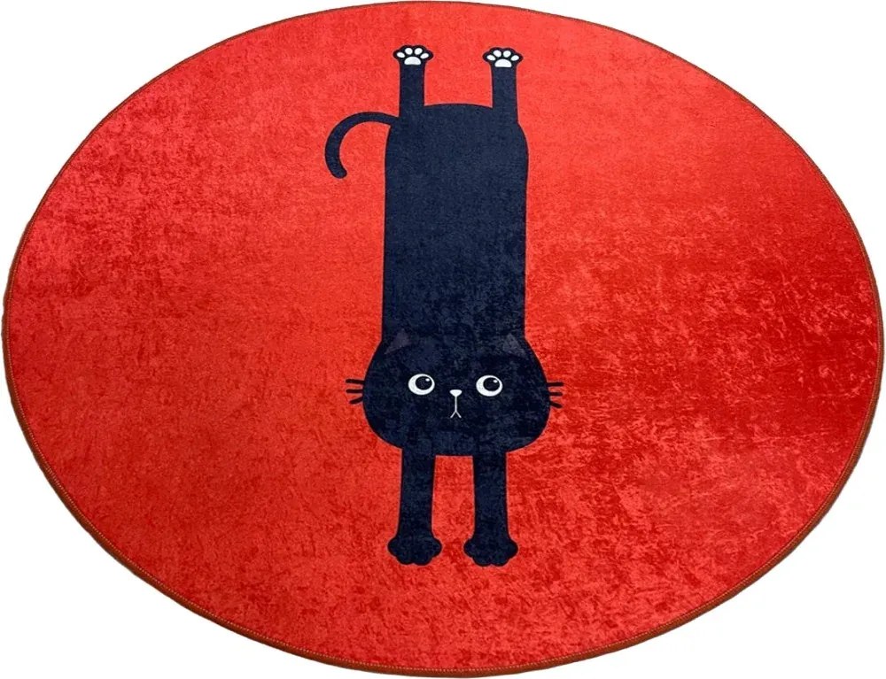 Koupelnový kobereček KITTY 100 cm červený