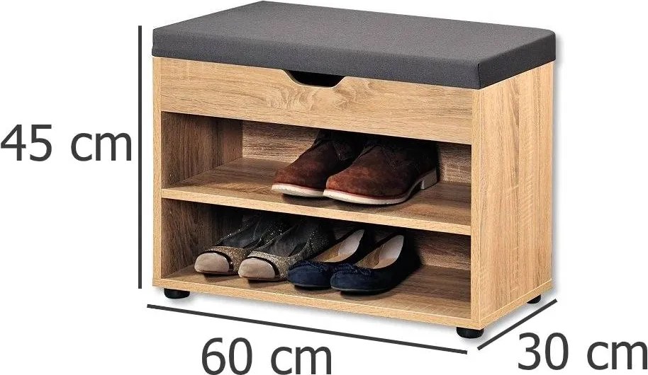 Botník se sedadlem, regál na boty do předsíně, Kesper