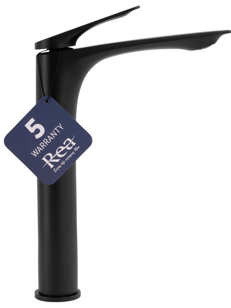 Rea Avalon, vysoká umyvadlová baterie h-305, černá matná, REA-B1126