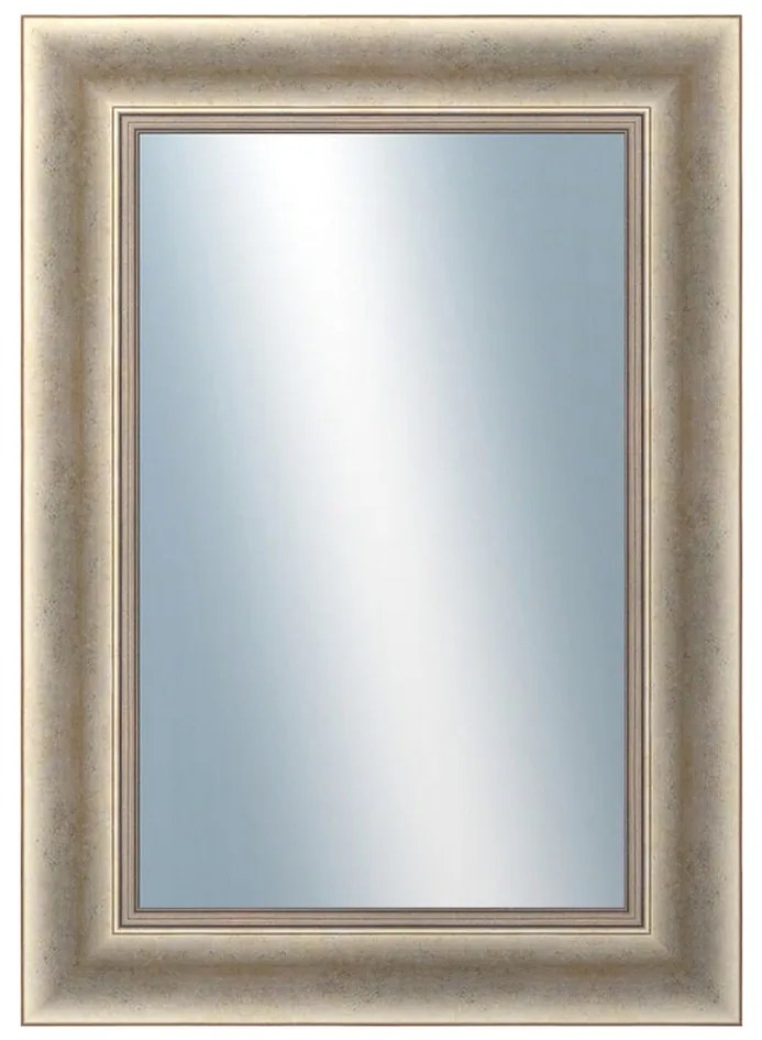 DANTIK - Zarámované zrcadlo - rozměr s rámem cca 50x70 cm z lišty KŘÍDLO velké stříbrné patina (2773)
