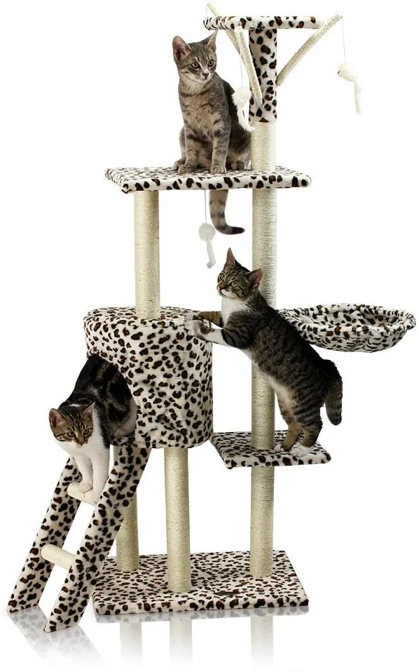 Škrabadlo pro kočky Hawaj 138 cm | leopardí vzor