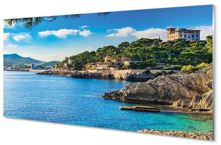 akrylový obraz Španělsko Mořské pobřeží horách 140x70cm