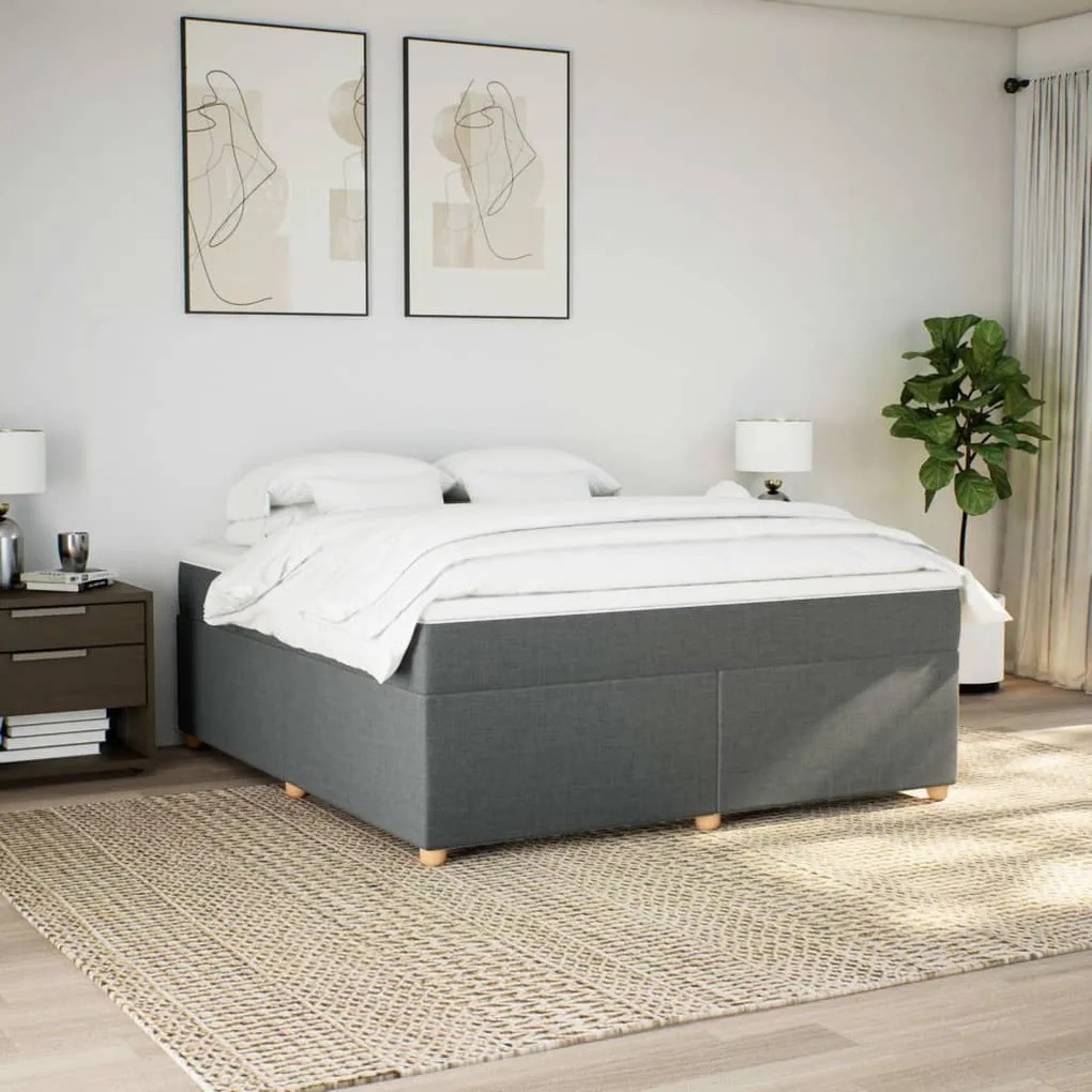 Box spring postel s matrací tmavě šedá 180x200 cm textil 3285395