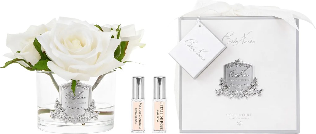 Côte Noire Five Roses kytice parfémovaných růží Ivory White