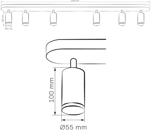 Koupelnové bodové svítidlo TURYN 6xGU10/10W/230V IP44 bílá