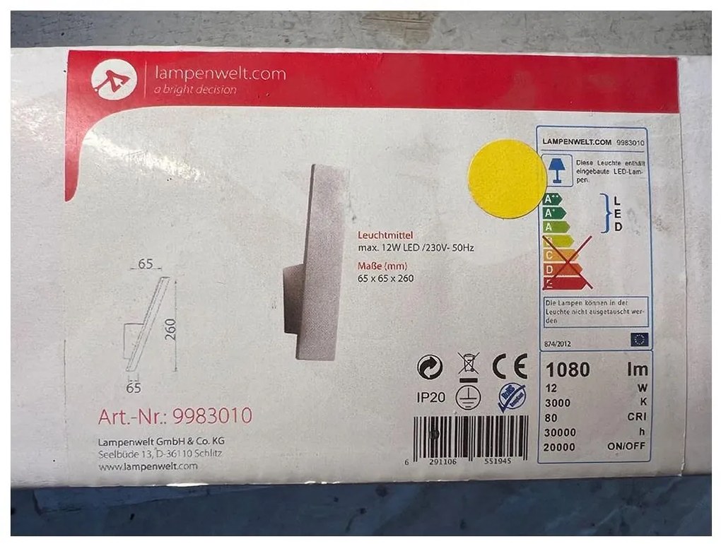 Lampenwelt - LED Nástěnné svítidlo ISSA LED/12W/230V