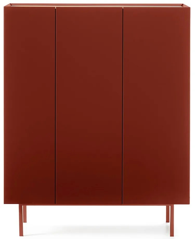 Červená vysoká komoda v dekoru dubu 95x120 cm Arista – Teulat