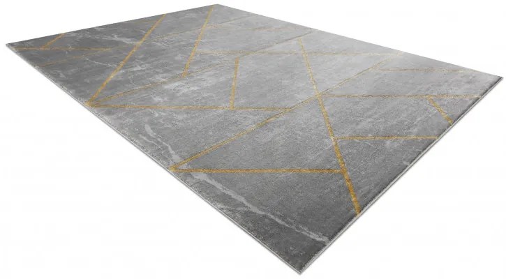 Dywany Łuszczów, Kusový koberec Emerald geometric 1012 grey and gold, 180x270, šedá, chodba / předsíň