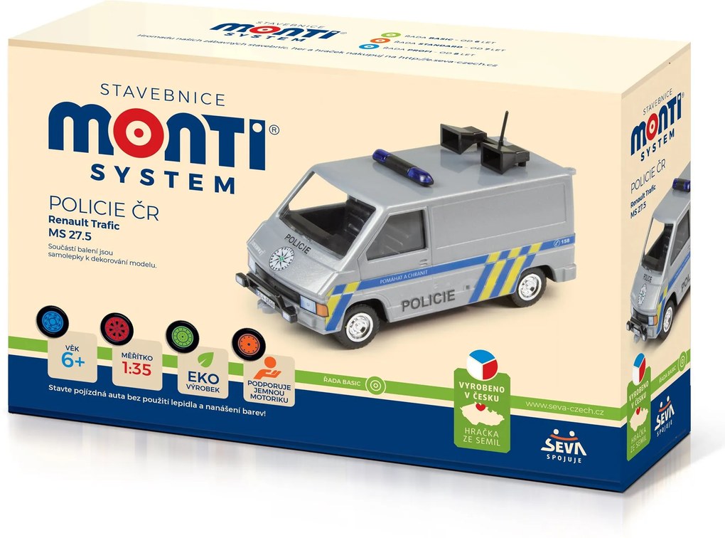 Stavebnice seva monti system ms 27,5 - policie čr renault trafic 1:35
