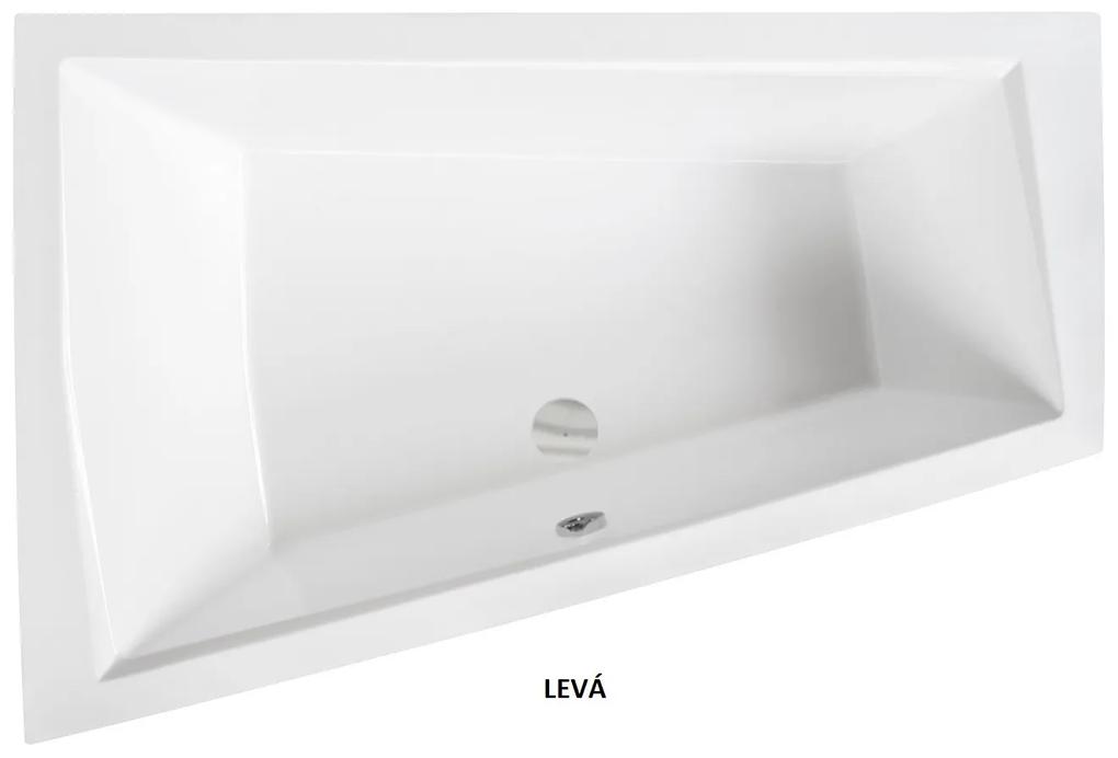 BESCO Asymetrická vana INTIMA DUO Nožičky k vaně - Bez nožiček, Rozměr vany - 170 × 125 cm, Způsob provedení - Levé - VANINTID17L