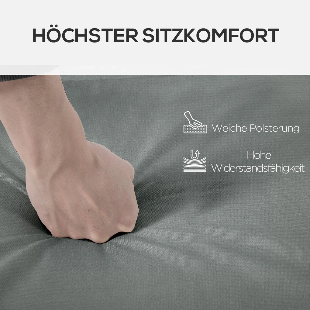 Polštář na lehátko Outsunny Polštář na zahradní lehátko polyester tmavě šedý 196 x 55 x 8 cm | Aosom