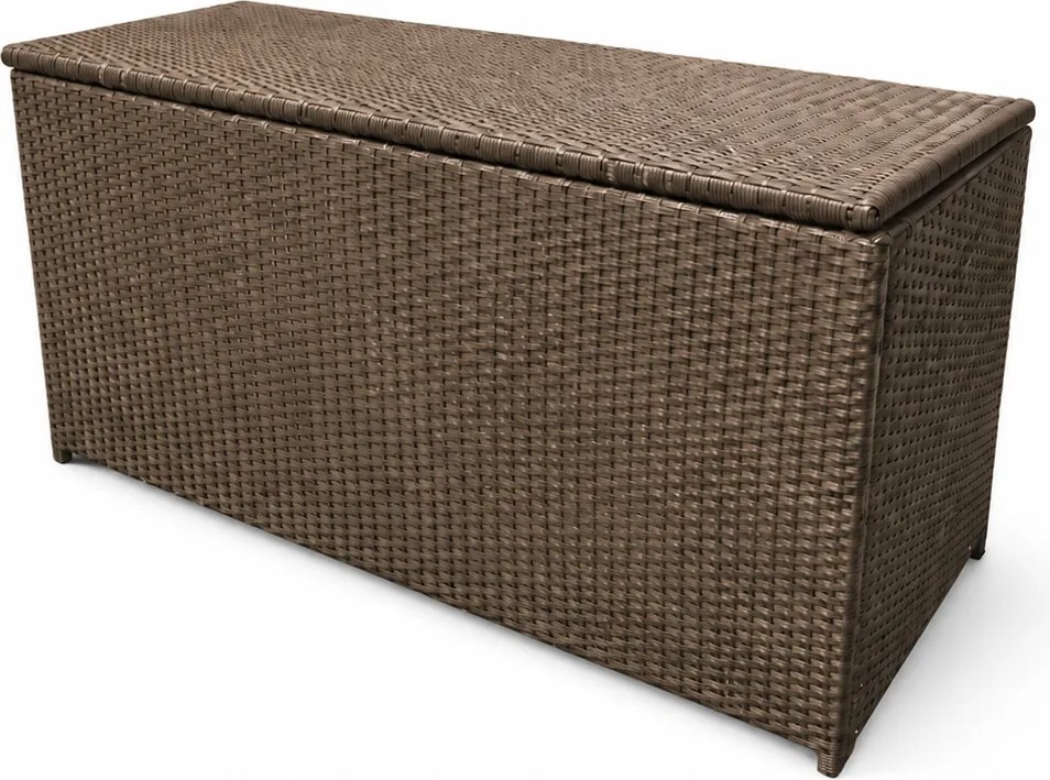 Ratanový zahradní úložný box BestBerg BBRF-B1BN / 350 l / 115 × 55 × 57 cm / hnědá